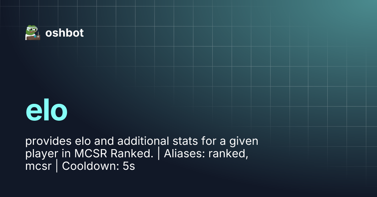 elo | oshbot